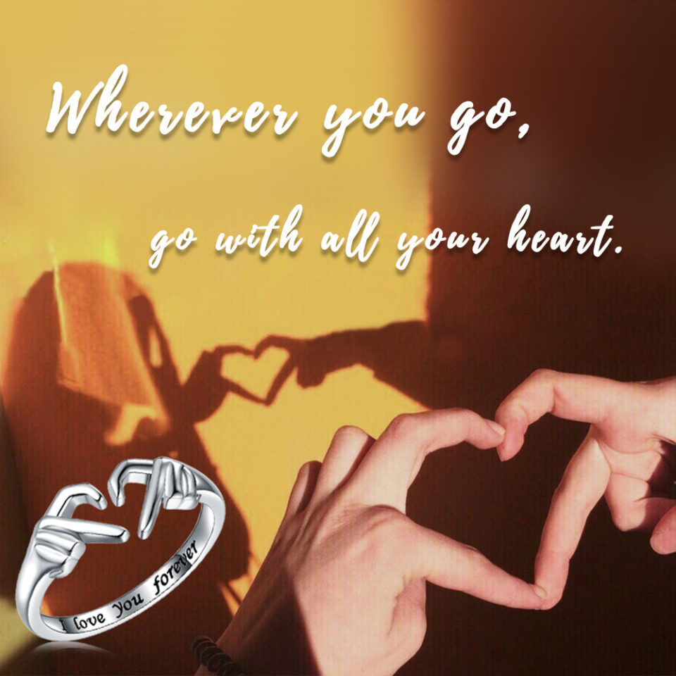 Romantic Heart Hand Hug Fashion Ring For Couples || Jewelry - BlackXpace